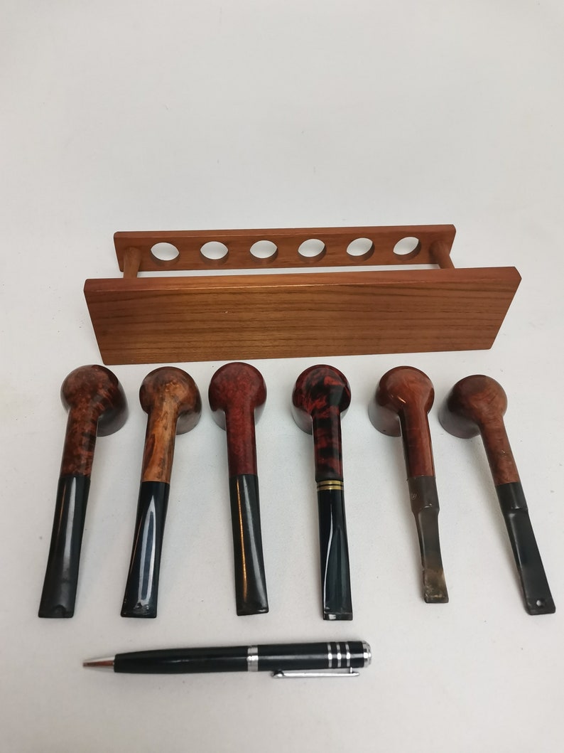 Vintage Wooden Pipe Rack and Six Big Ben Pipes 1960s Tobacco Pipes Wood ...