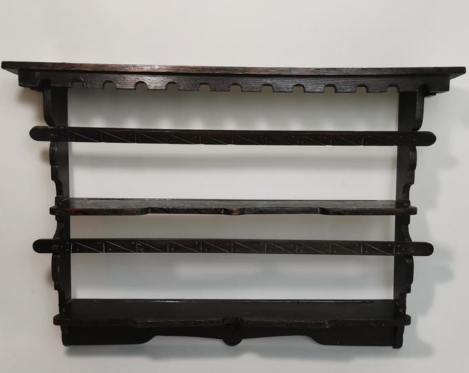 Antique Rack for Cups and Saucers 1900s Antique Oak Plate Rack With ...