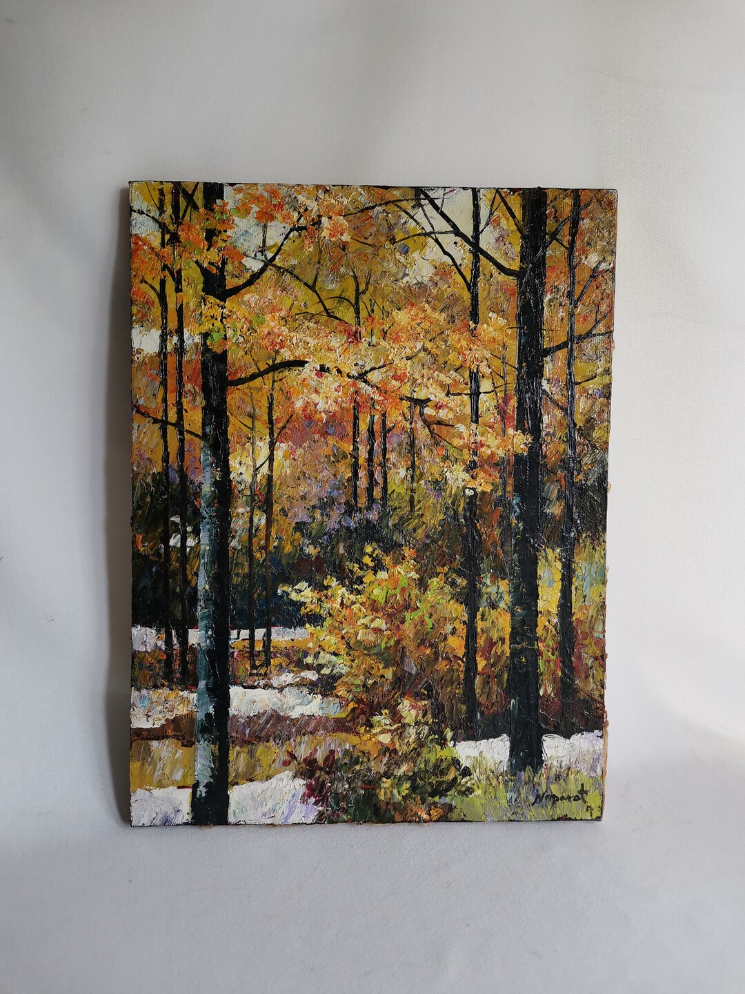 Vintage Painting Autumn Forest Landscape Noparat Livisiddhi Pasty ...