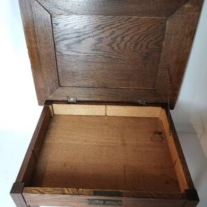 Antique Oak Writing Box on Legs 1910s Decorative Oak Lectern for on ...