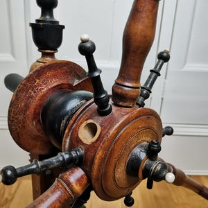 Antique Wool Mill With Counting Mechanism Brake Bone Knobs Wood Turning ...