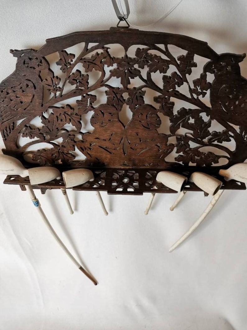 Antique Wood Pipe Rack With 6 Gouda Clay Pipes Goedewaagen | Etsy