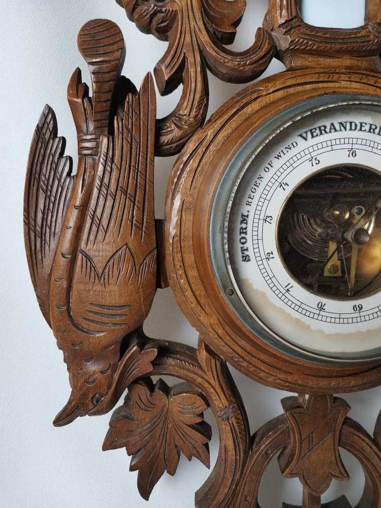 Antique Weather Station Hunt Schwarzwalder Hand Carved Wood - Etsy