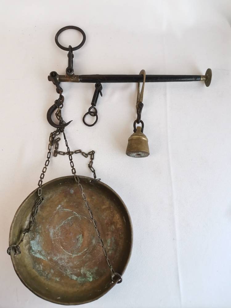 Antique Brass Scale Hanging Model With Scale and Beam 19th - Etsy
