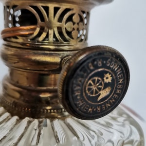 Antique Glass and Copper Table Lamp Converted Oil Lamp R Ditmar Wien ...