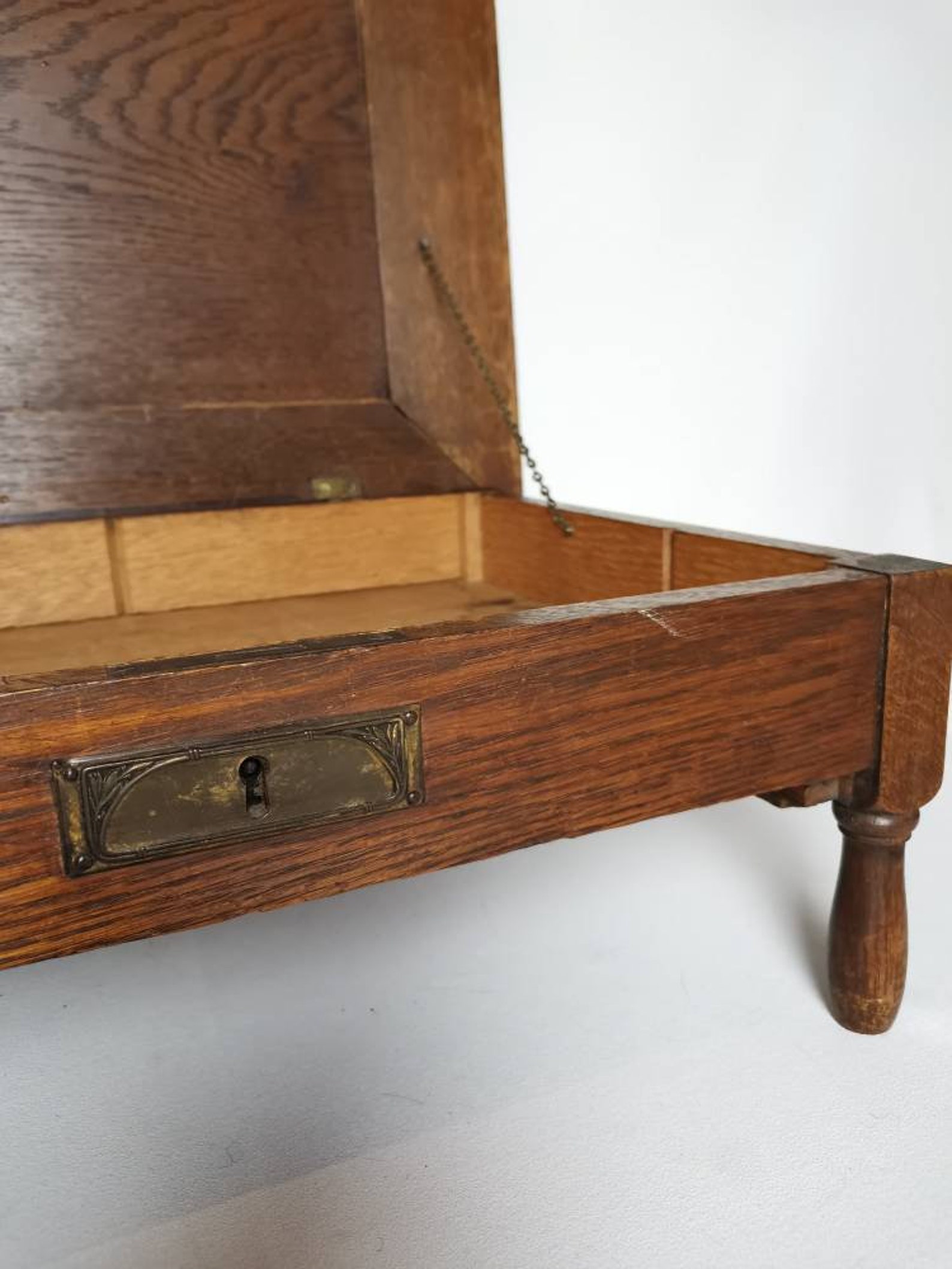 Antique Oak Writing Box on Legs 1910s Decorative Oak Lectern | Etsy