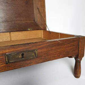 Antique Oak Writing Box on Legs 1910s Decorative Oak Lectern for on ...