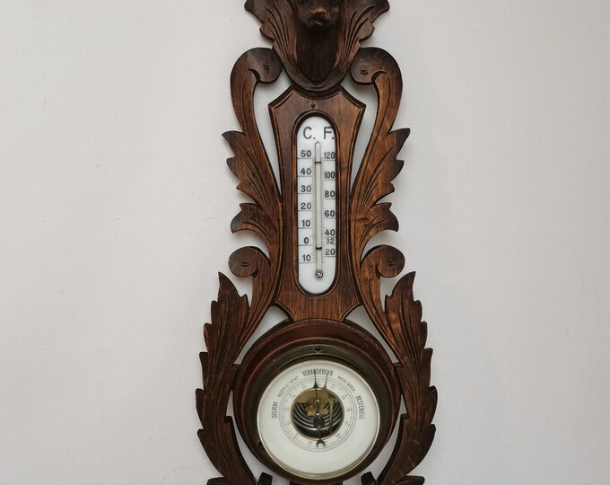 Antique Weather Station Wood Carving With Deer and Leaf Motif in Dutch ...