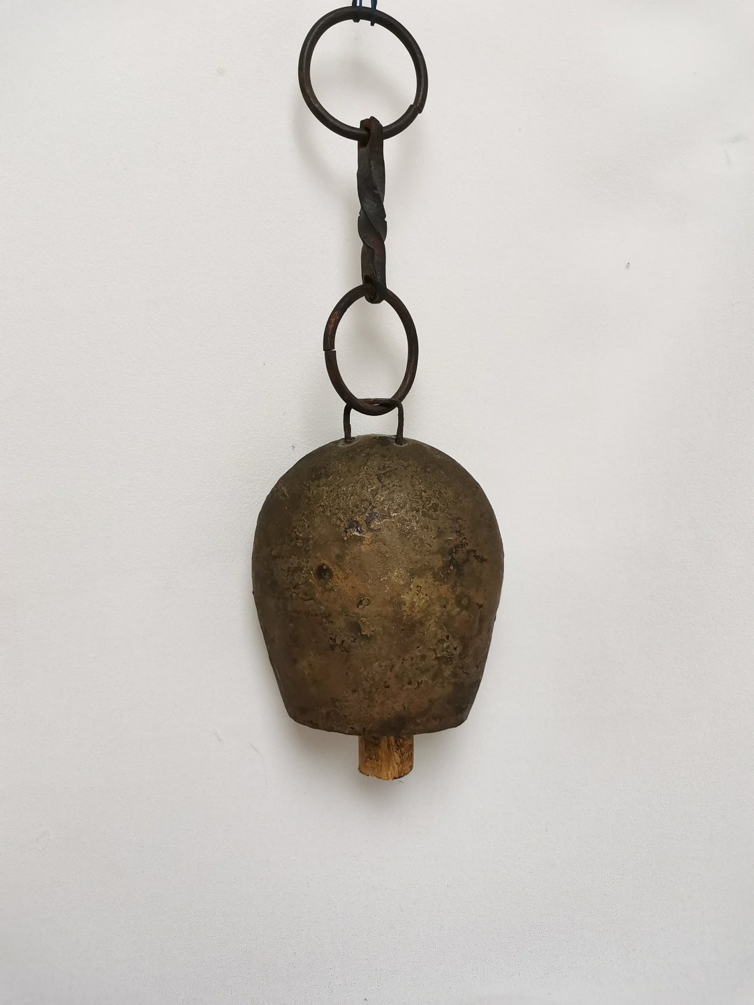 Antique Goat Bell With Wooden Clapper on Long Pendant 1900s Antique ...
