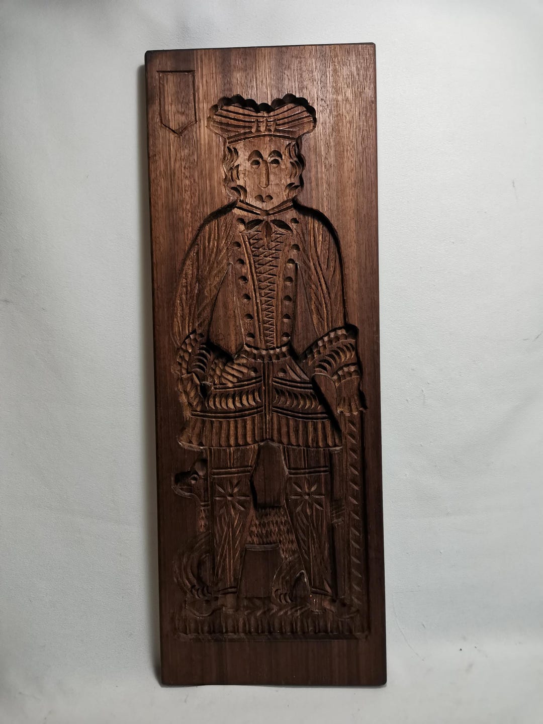 Large Antique Gingerbread Board With Molds Man With Dog 1940s Antique ...