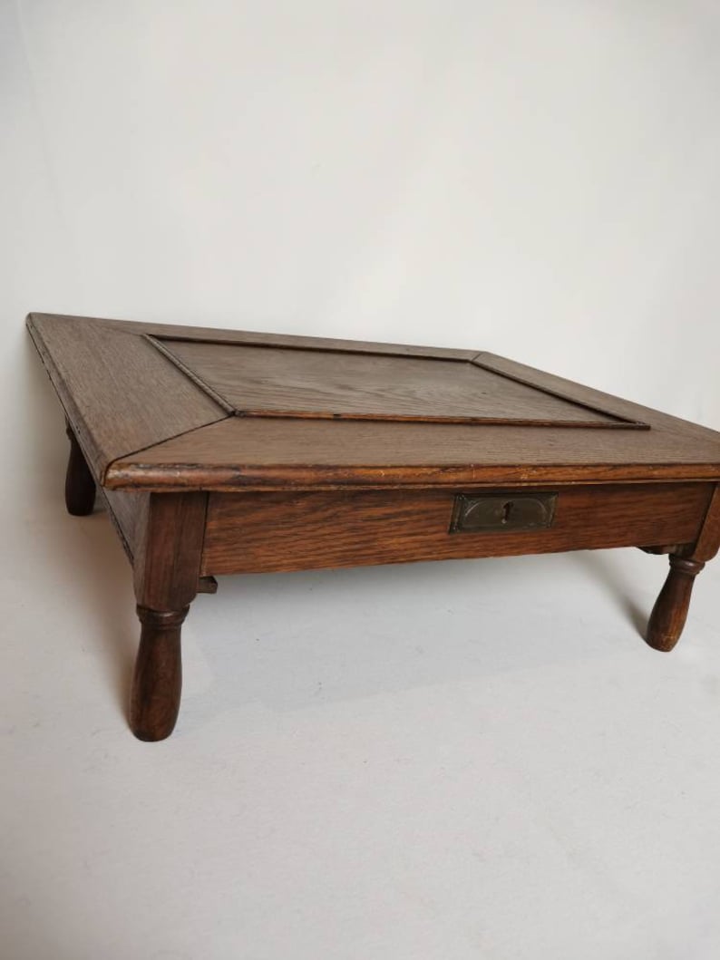 Antique Oak Writing Box on Legs 1910s Decorative Oak Lectern for on ...