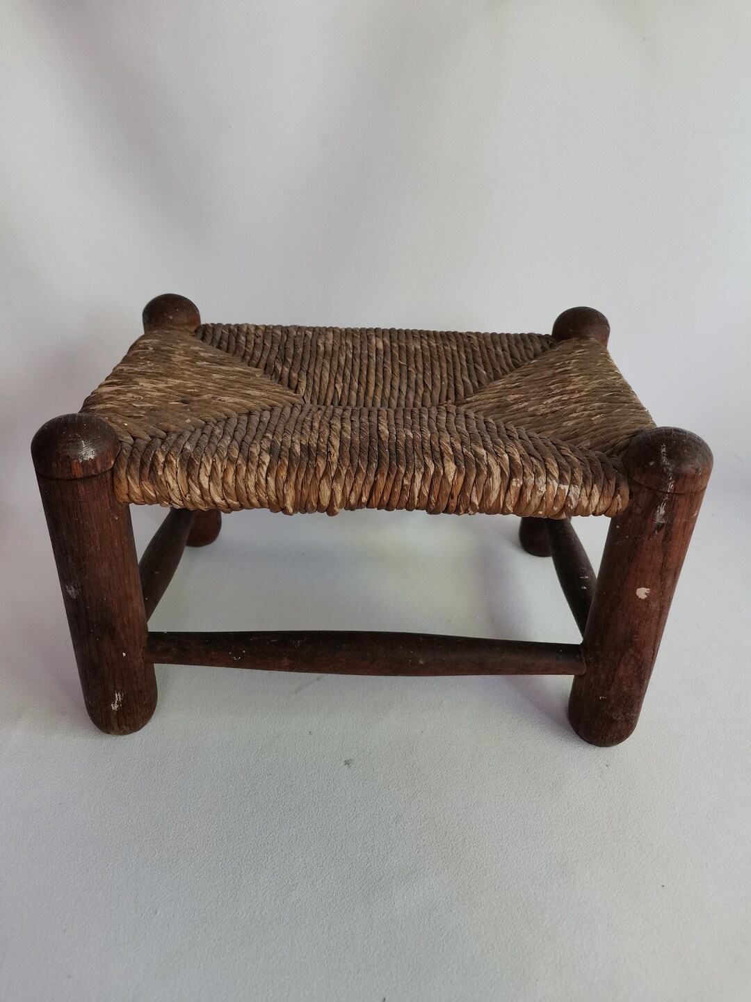 Antique Stool Foot Stool Step Stool Oak With Mat Seat 1900s Antique Oak ...