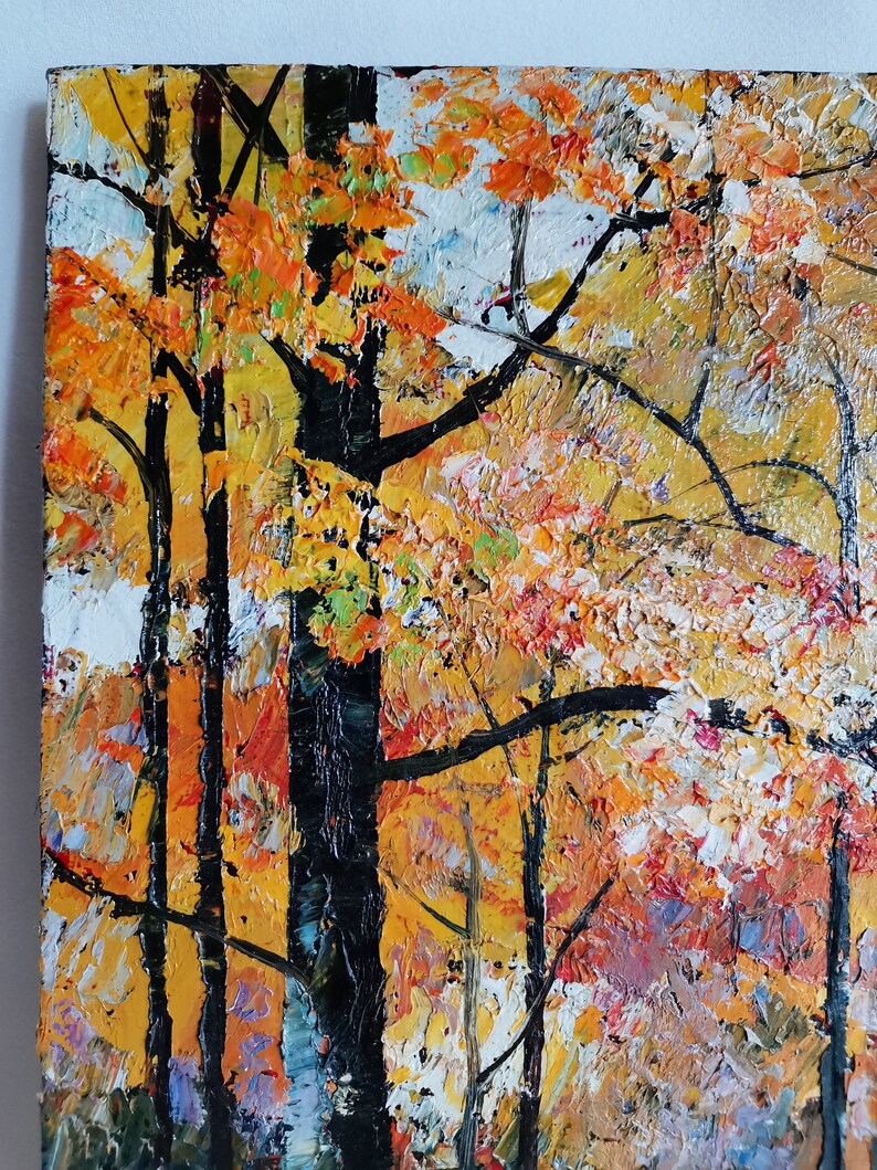 Vintage Painting Autumn Forest Landscape Noparat Livisiddhi Pasty ...