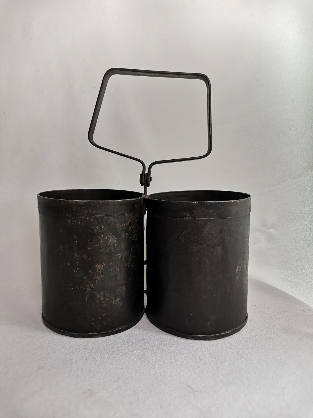Antique Double Tin With Handle for Cutlery or Other Kitchen Utensils ...