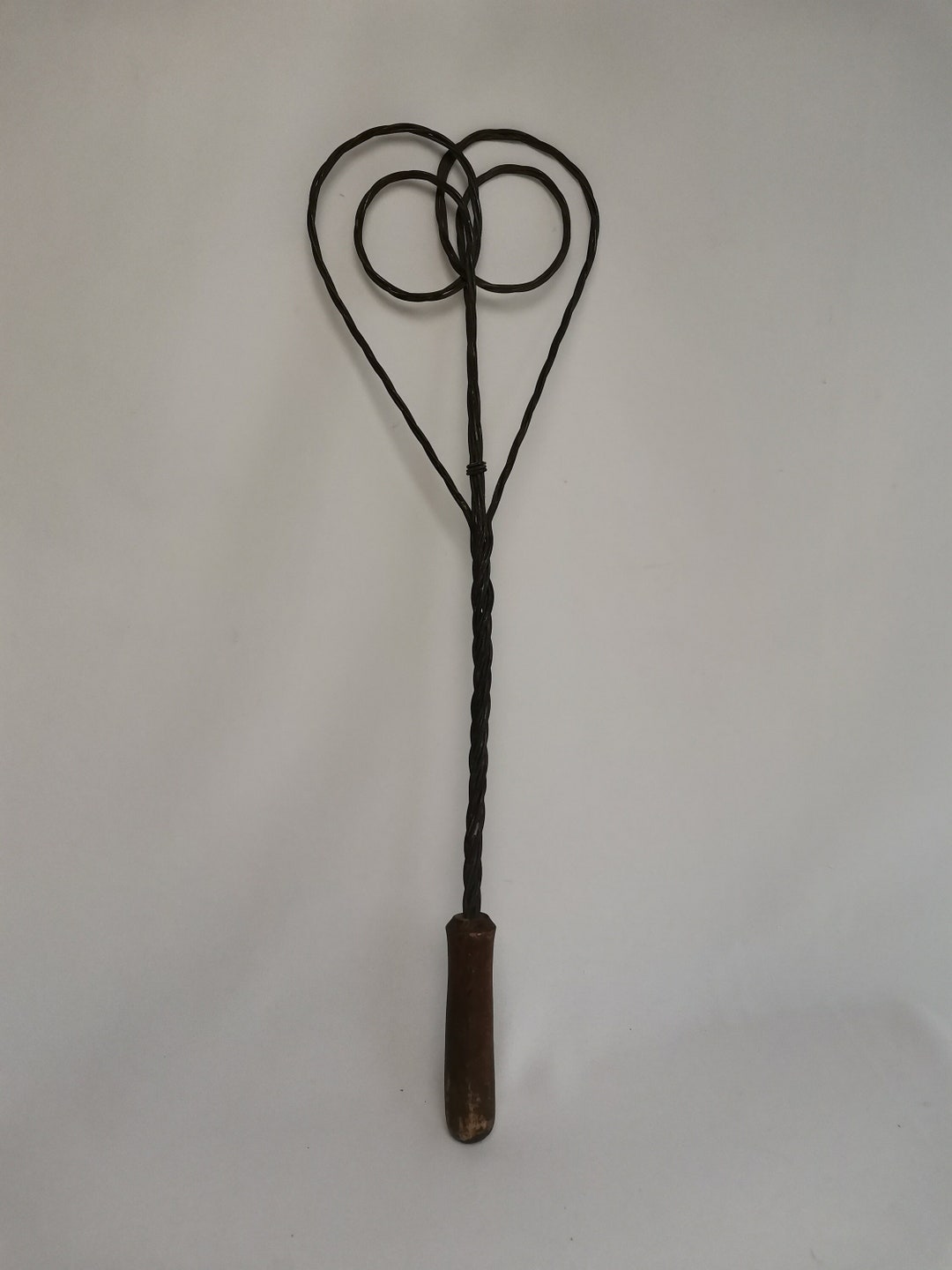 Antique Victorian Carpet Beater Made of Twisted Metal Wire With Wooden ...