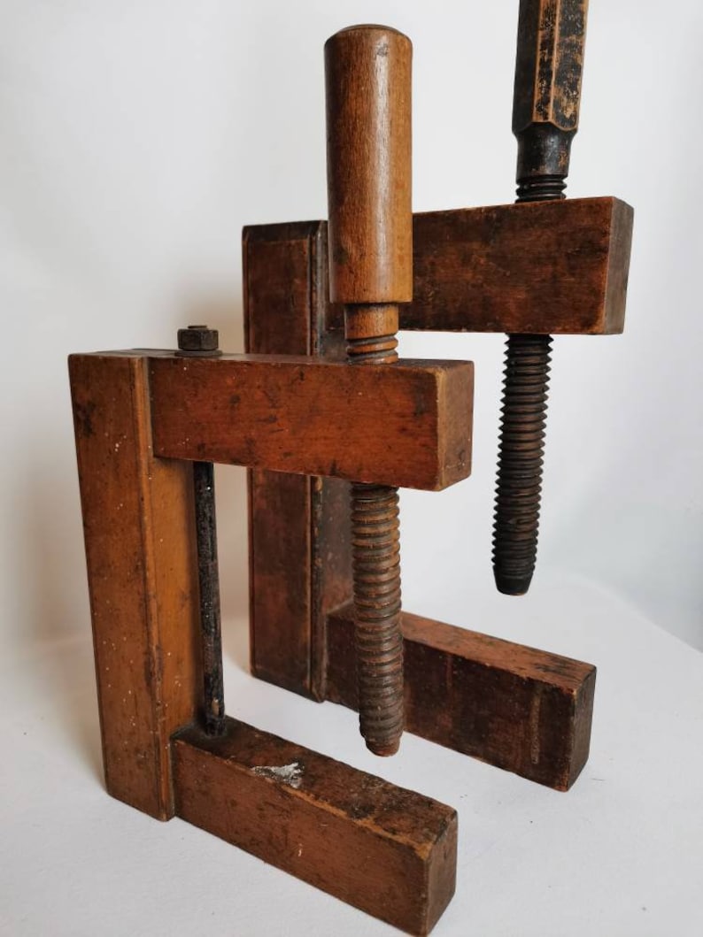 Set of Antique Oak Wood Glue Clamps 1920s Antique Clamps | Antique ...