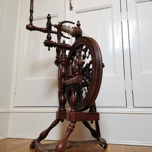 Antique Spinning Wheel Made of Wood With Bone Decoration and ...