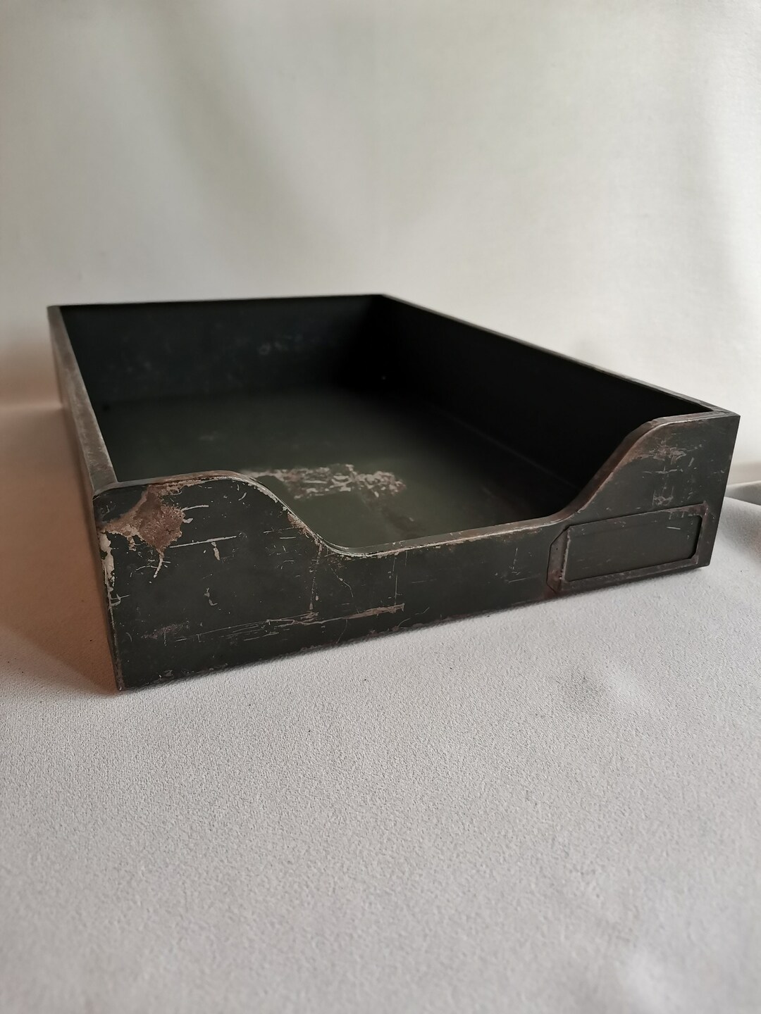 Antique Metal Letter Tray Mailbox Desk Organizer Made of Dark Green ...