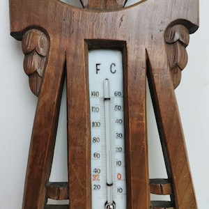 Antique Wood Carving Weather Station With Flower Motif in Dutch ...