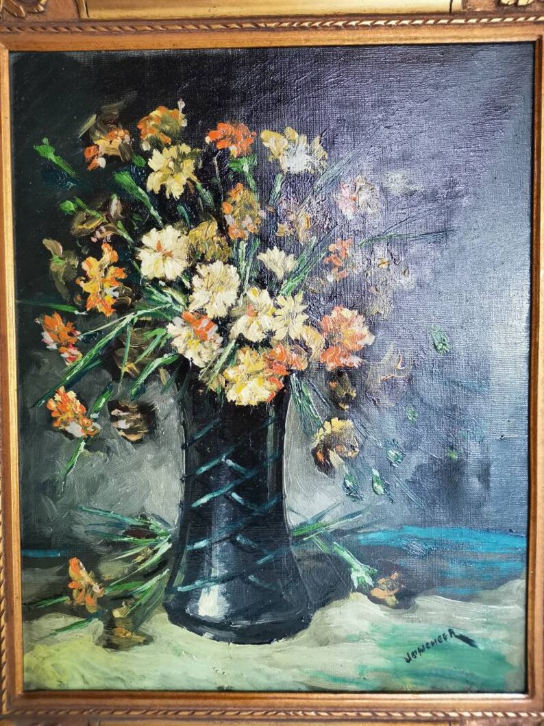 Antique Original Flower Still Life Carnations in Vase in - Etsy