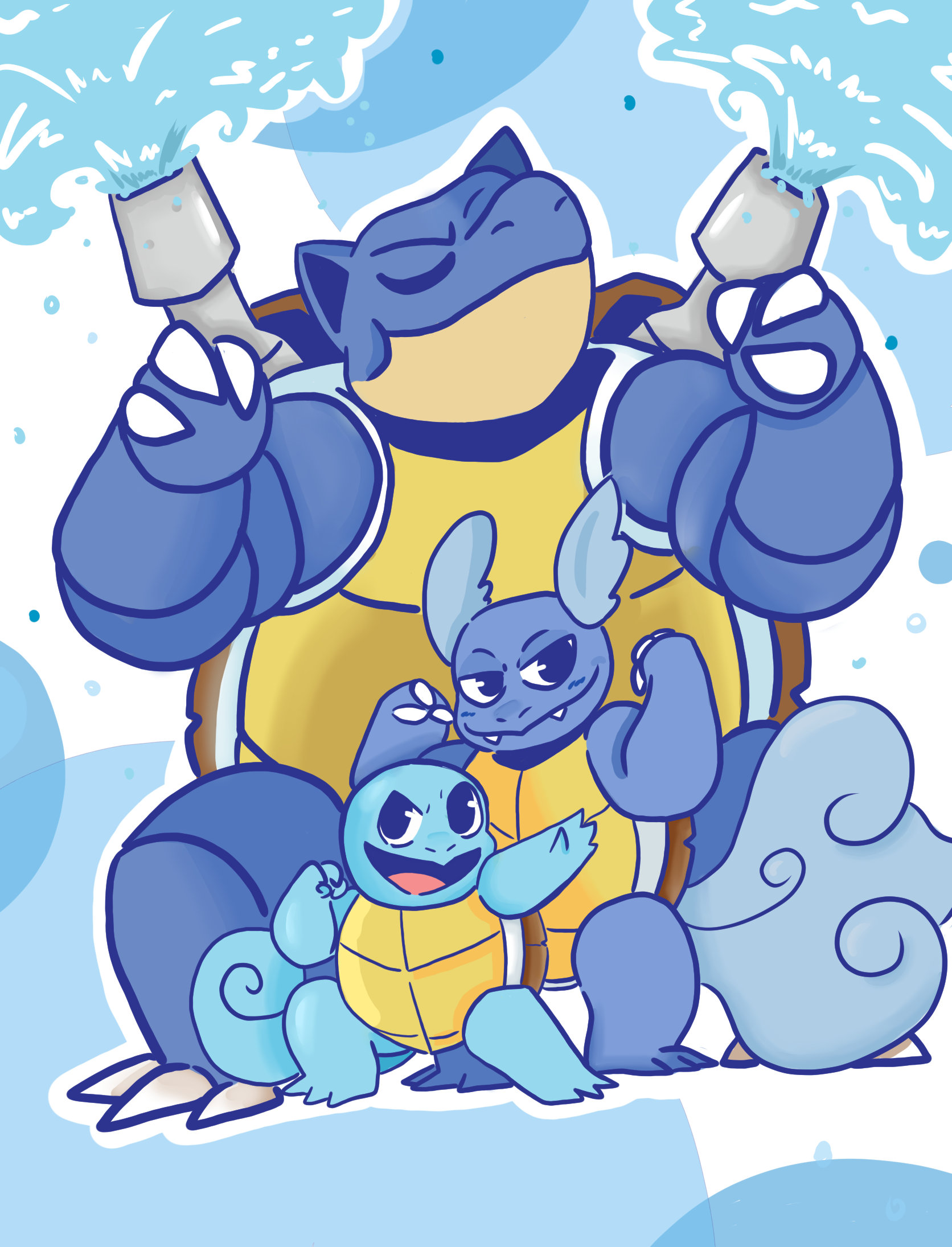 Squirtle Evolution Line Print | Etsy