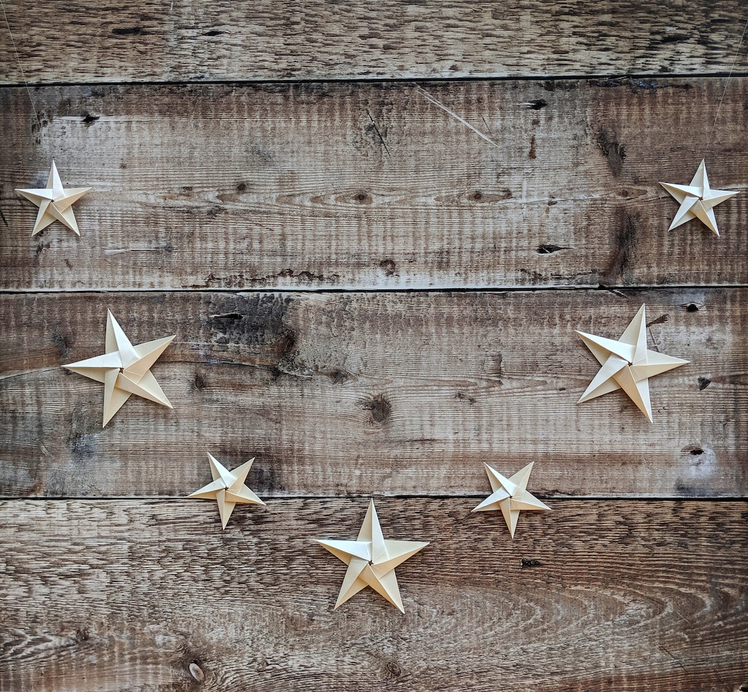 Origami Star Garland, Christmas Decoration, Hanging Paper Stars Garland ...