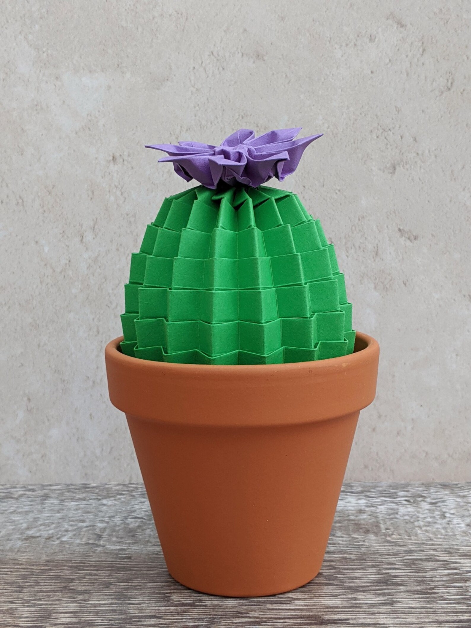 Origami Paper Cactus Plant, Green Faux Succulent, Houseplant, Home ...