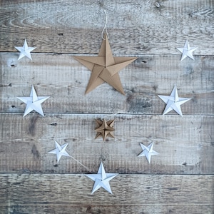 Neutral Paper Stars Bunting, Scandi Style, Nursery Decor, Origami Star ...