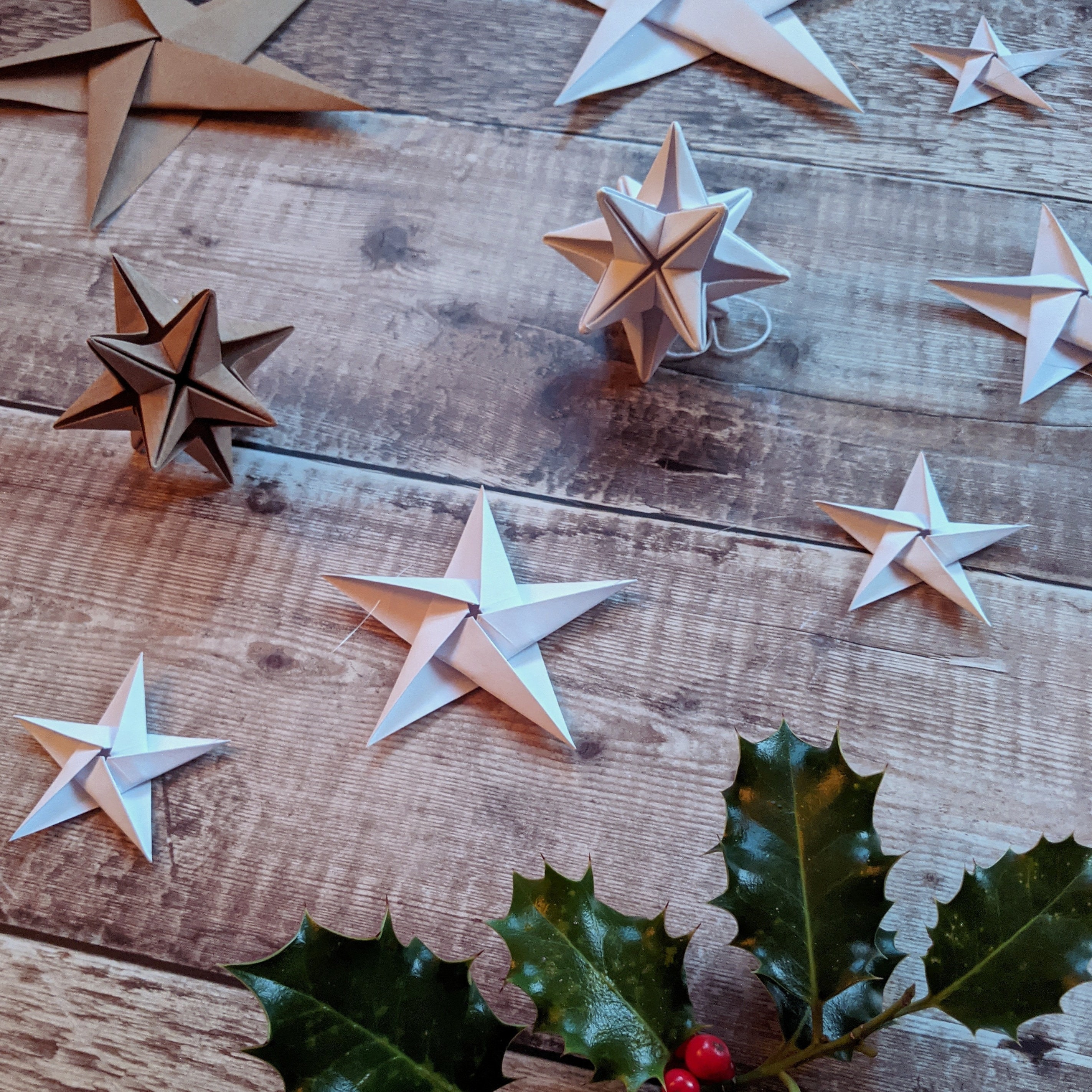 Big Origami Paper Star, Neutral Home Decorations, 19cm Diameter, Eco ...