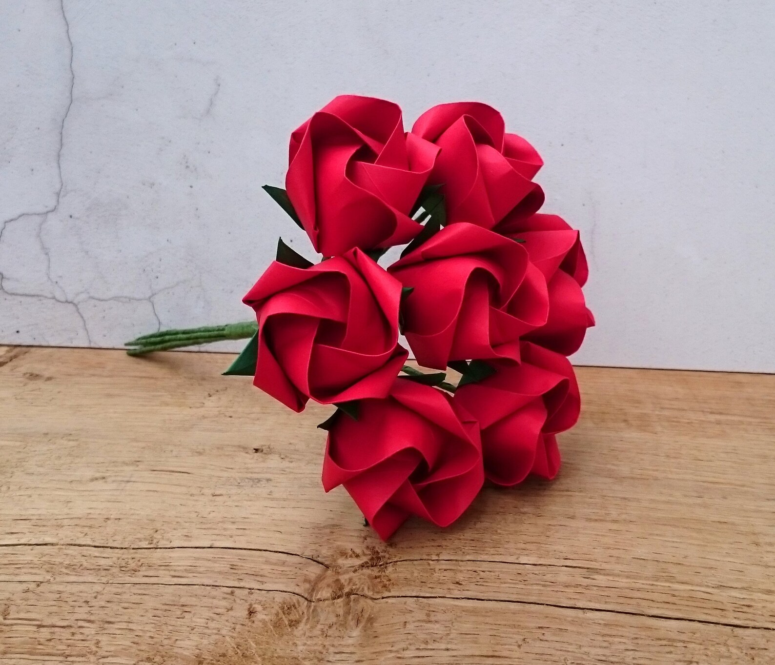 Origami Red Roses 1st Anniversary Gift for Her Paper Flowers | Etsy