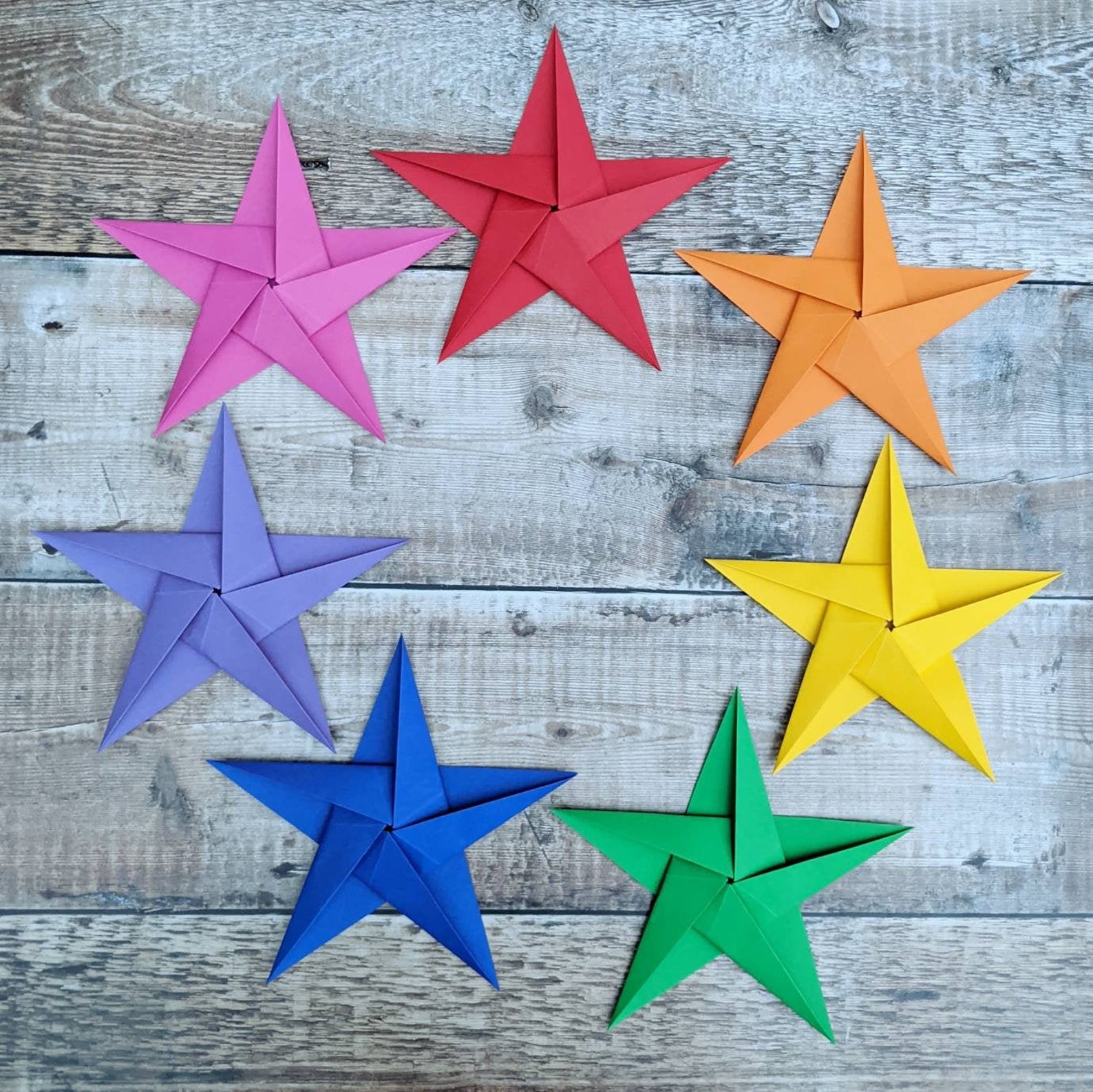 Large Origami Christmas Star, Recycled Paper Hanging Decoration, Eco ...