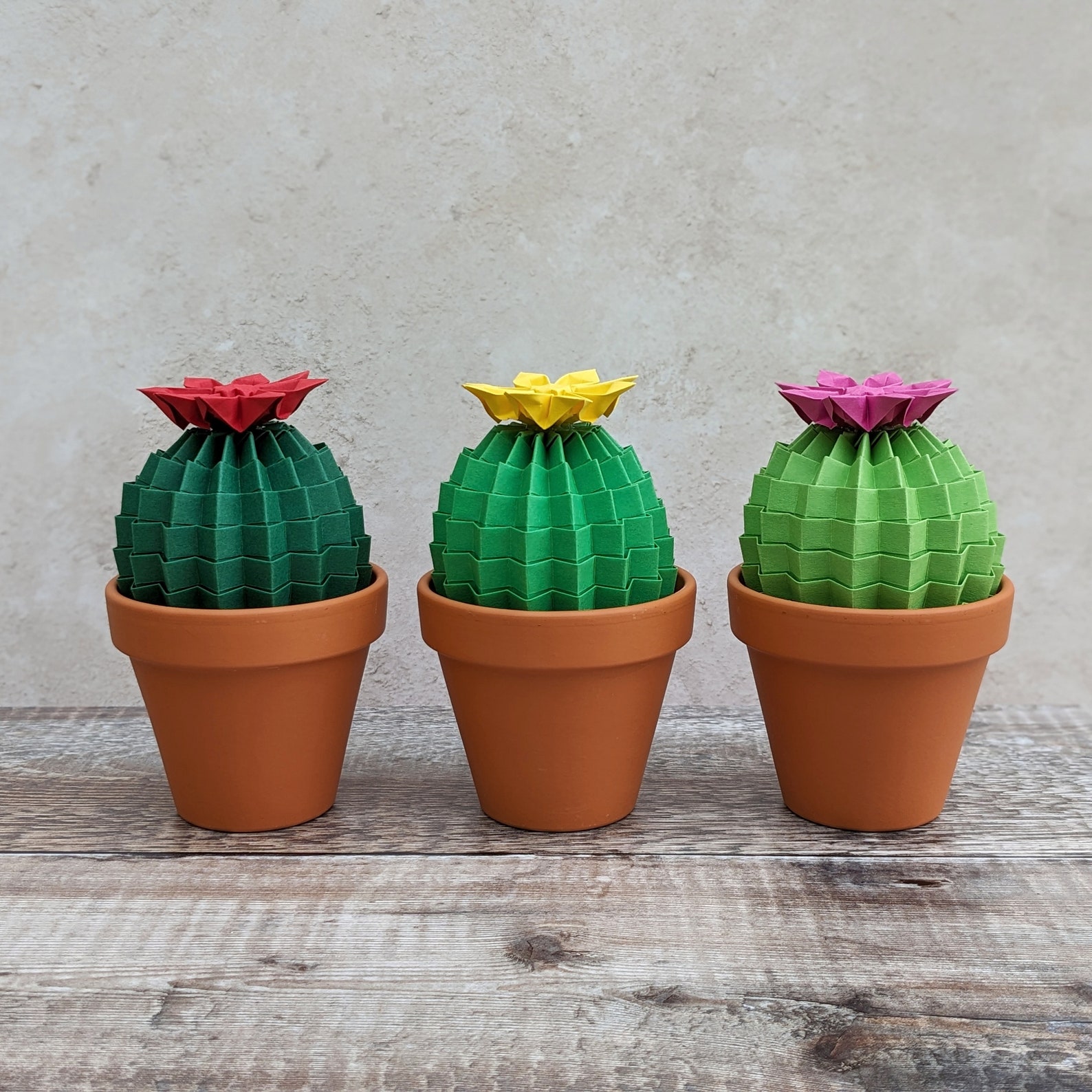 Origami Paper Cactus Plant, Green Faux Succulent, Houseplant, Home ...