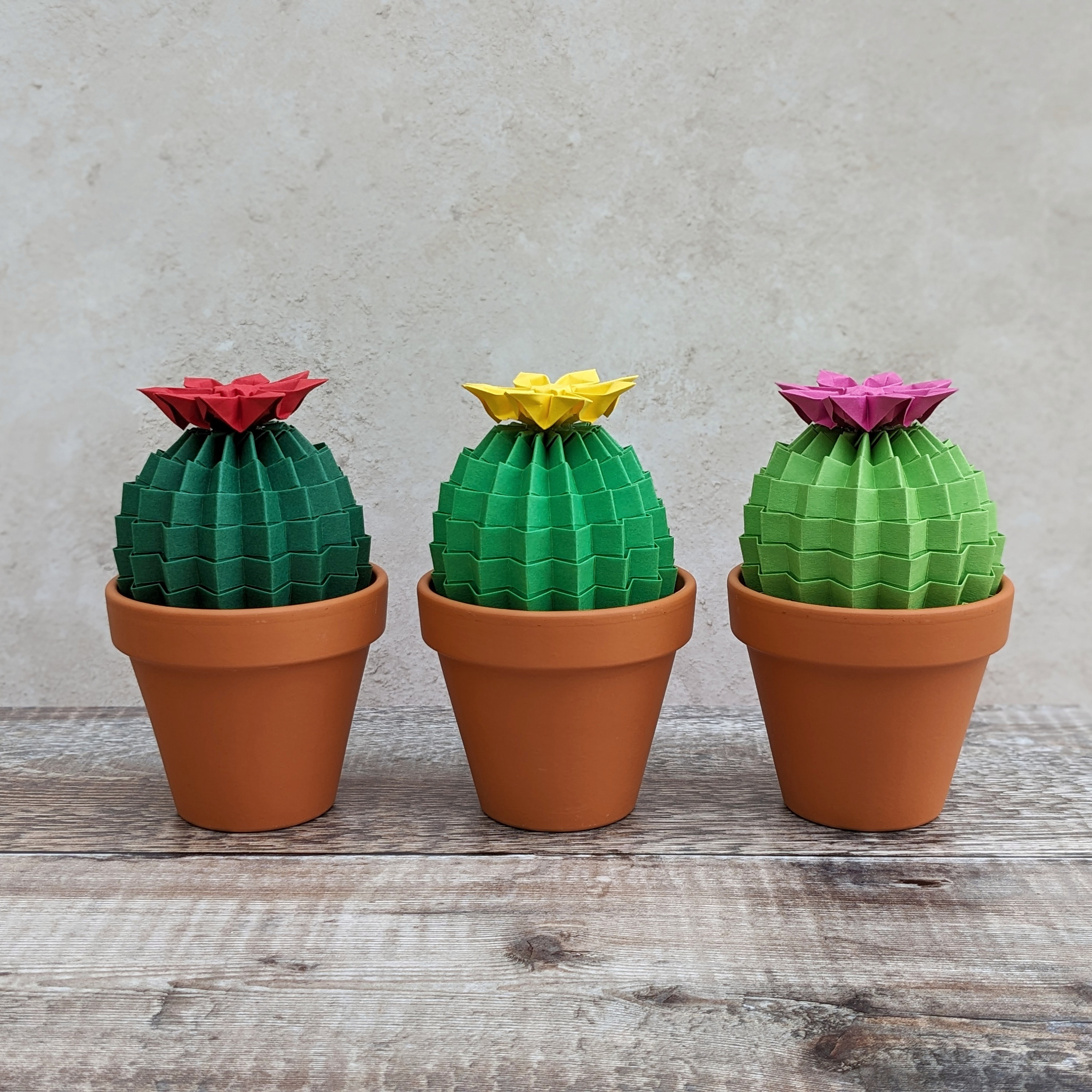 Origami Paper Cactus Plant, Green Faux Succulent, Houseplant, Home ...