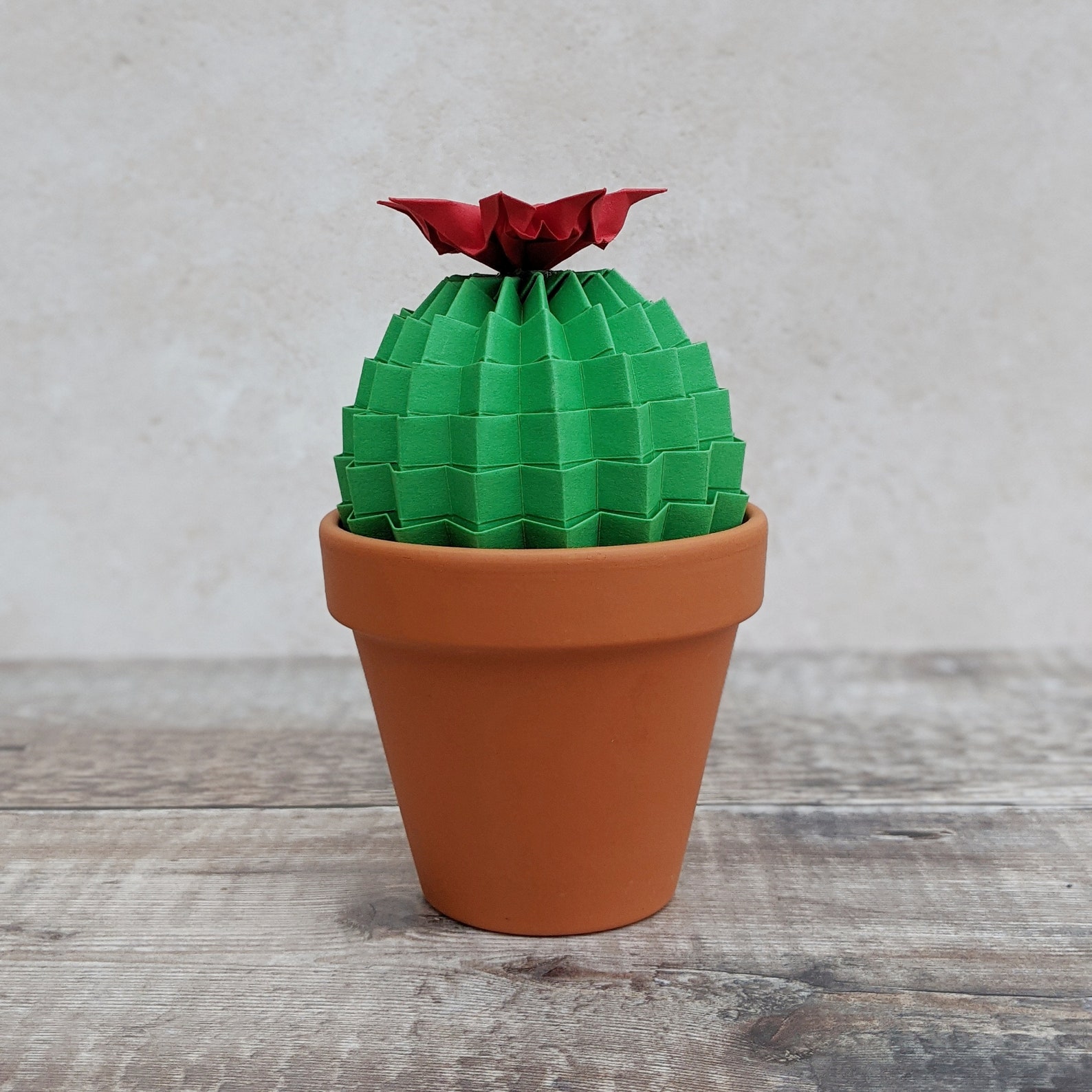 Origami Paper Cactus Plant, Green Faux Succulent, Houseplant, Home ...