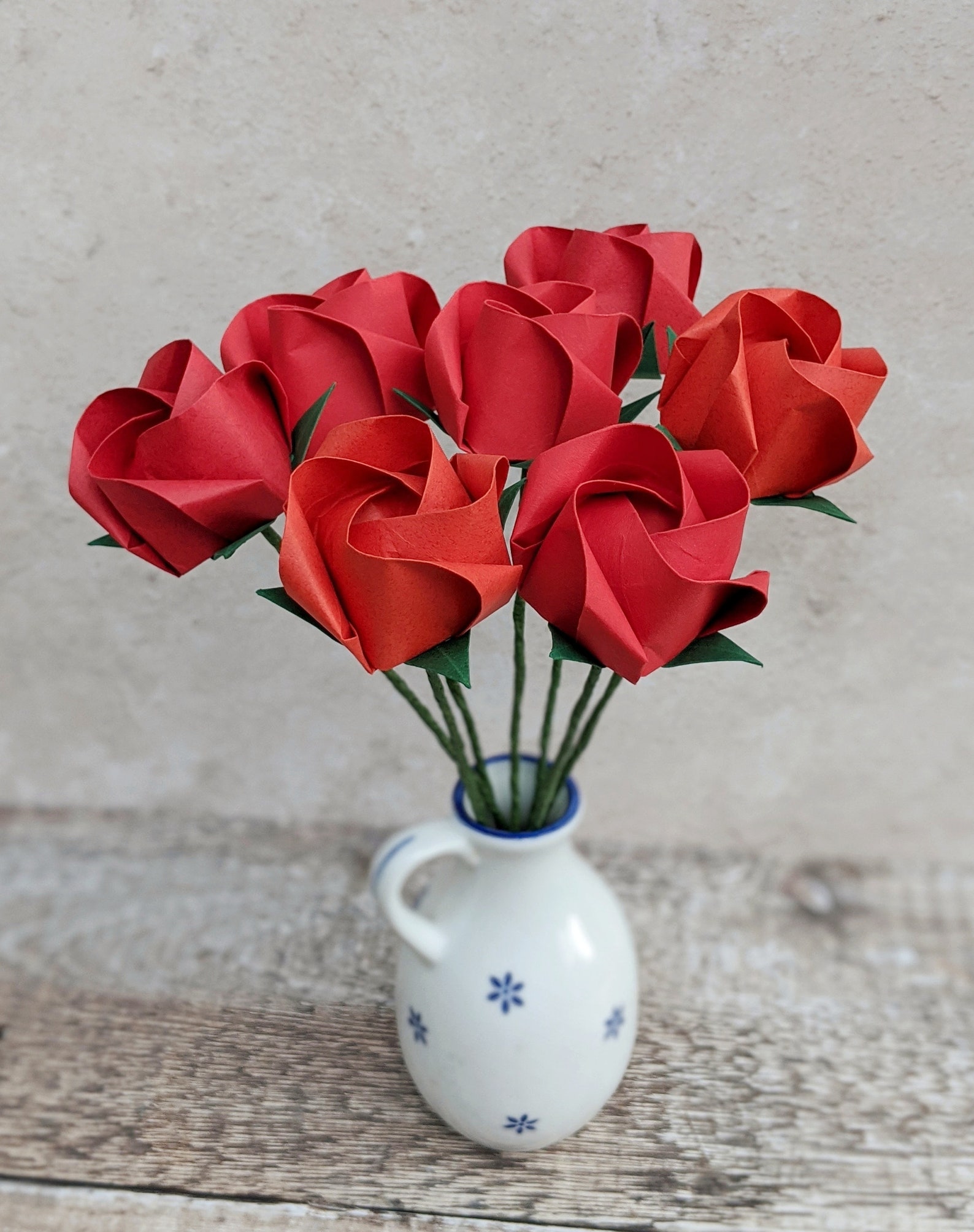 Ivory Paper Roses Origami Flower Bouquet 1st Anniversary - Etsy