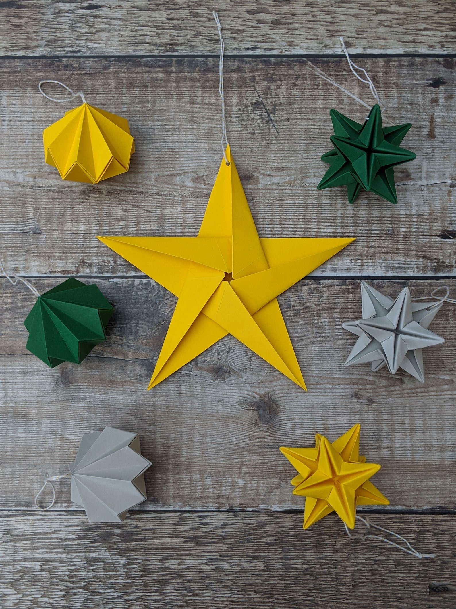 Large Origami Christmas Star, Recycled Paper Hanging Decoration, Eco ...