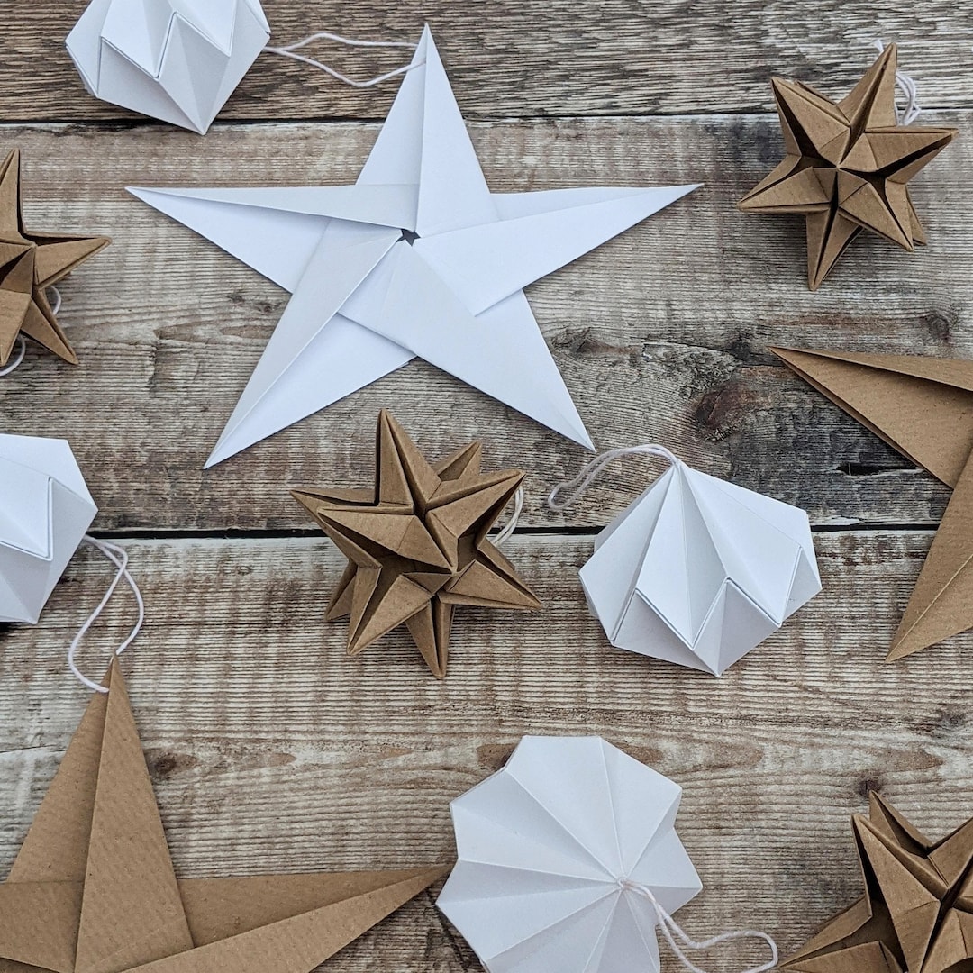 Big Origami Paper Star, Neutral Home Decorations, 19cm Diameter, Eco ...