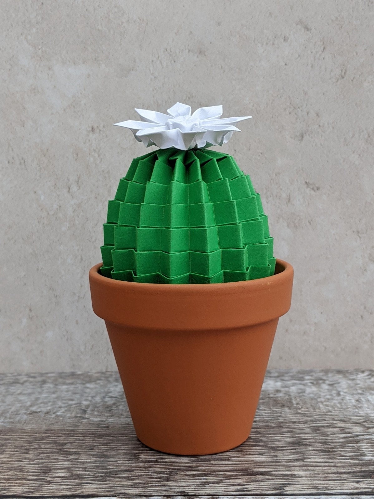 Origami Paper Cactus Plant, Green Faux Succulent, Houseplant, Home ...