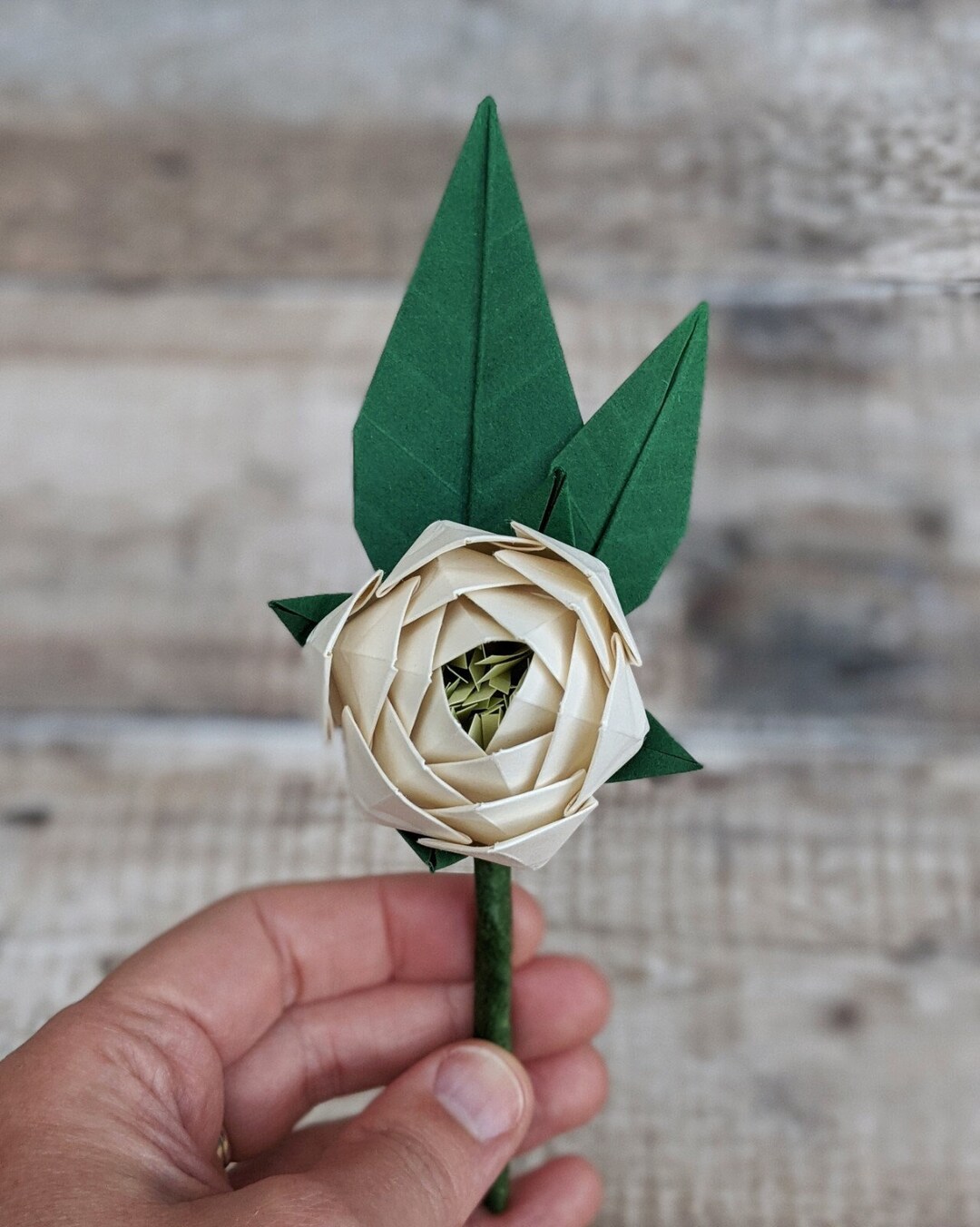 White Peony, Origami Buttonhole, Ivory Corsage, Paper Flower ...