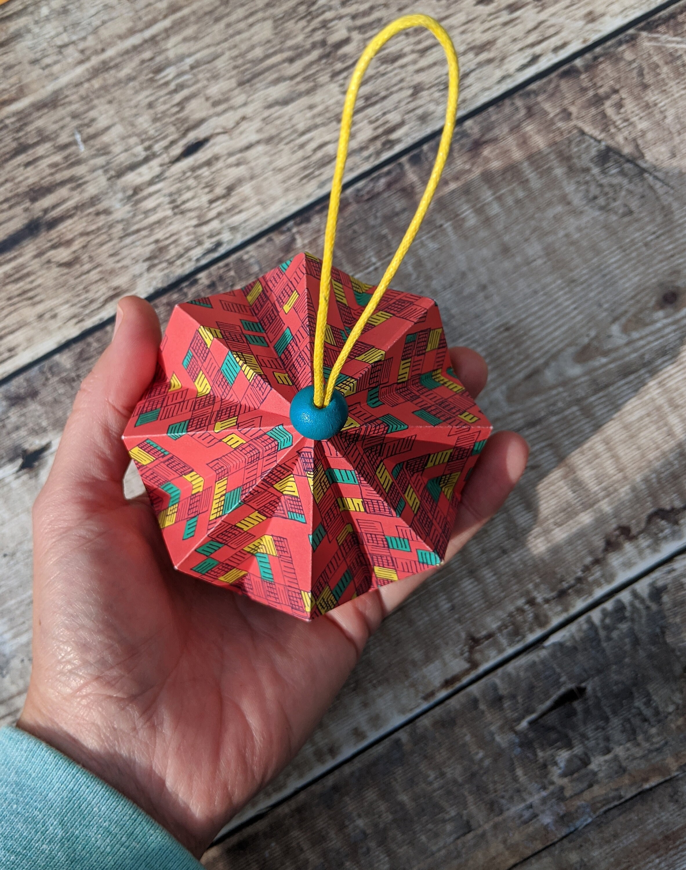 Origami Diamond Bauble Decoration, Eco Friendly Christmas Tree Decor ...