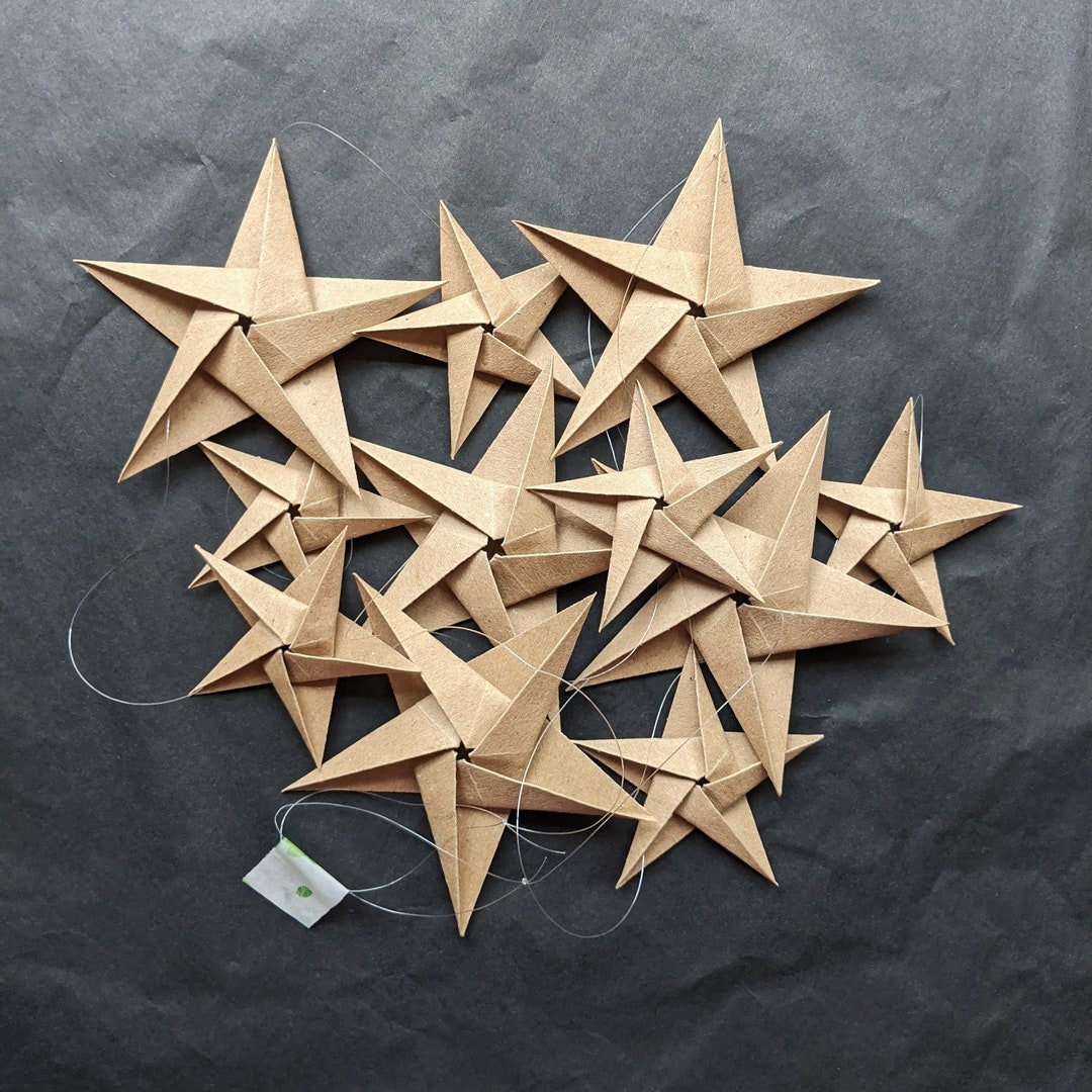 Neutral Paper Stars Bunting, Scandi Style, Nursery Decor, Origami Star ...