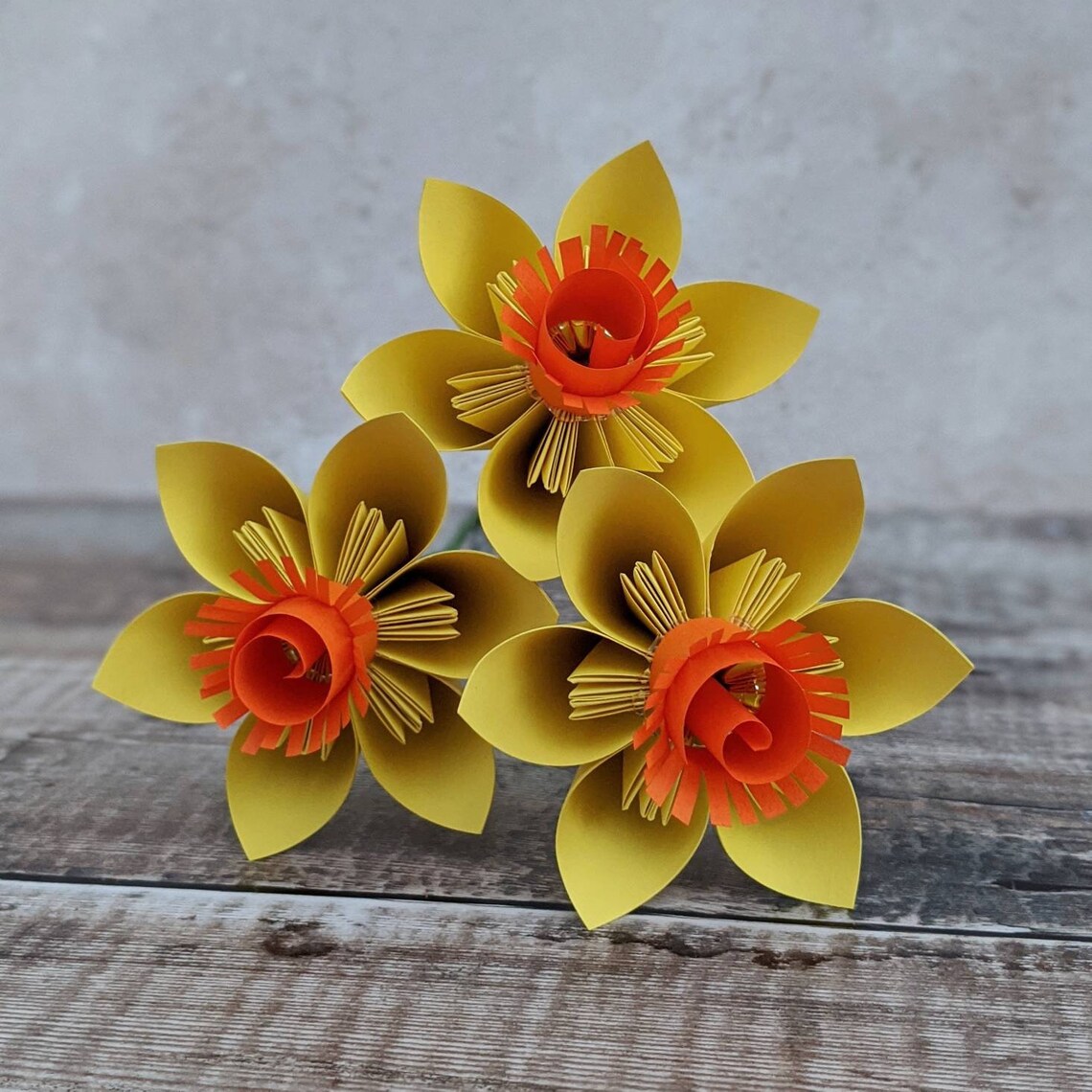 Origami Daffodils Spring Paper Flowers Mother's Day - Etsy