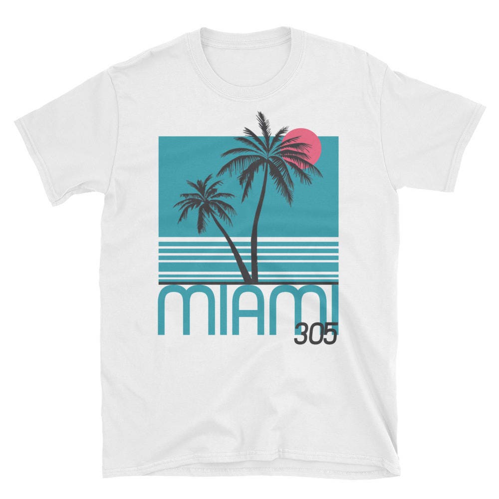 Miami 305 Tropical T-shirt, Neon Tropical Shirt, Miami Tee, Florida Shirt, Beach Shirt, Retro ...