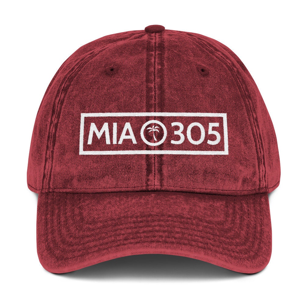 Miami 305 Palm Tree Vintage Cotton Twill Dad Cap | Retro Hat Snapback ...