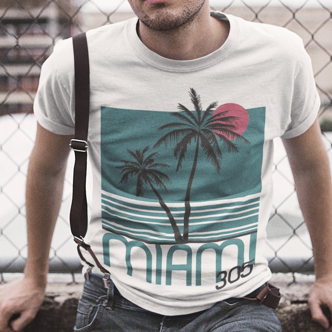 Miami 305 Tropical T-shirt, Neon Tropical Shirt, Miami Tee, Florida ...