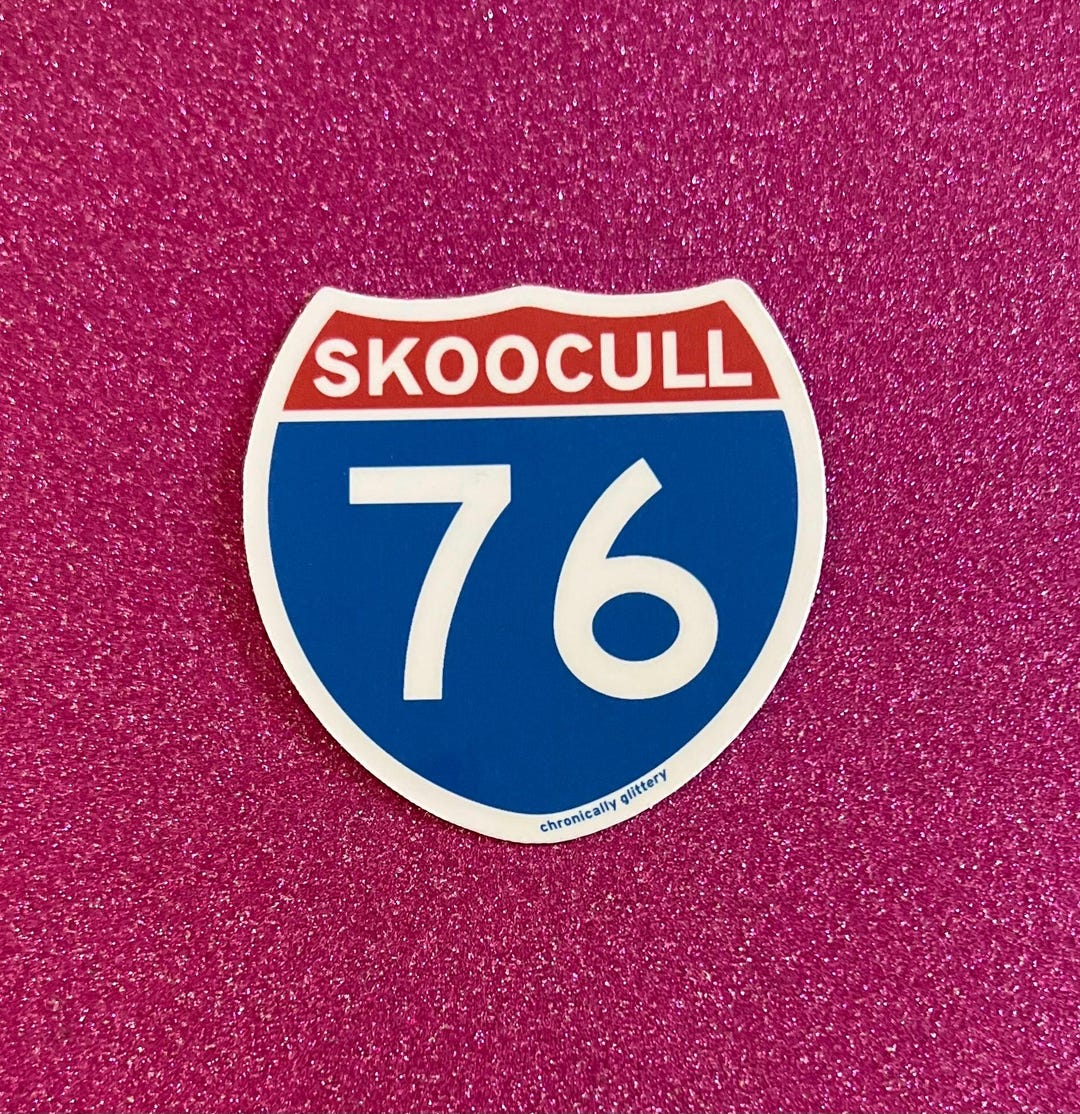 Skoocull 76 Sticker, Schuylkill Expressway, Funny, Blue, Red, Highway ...
