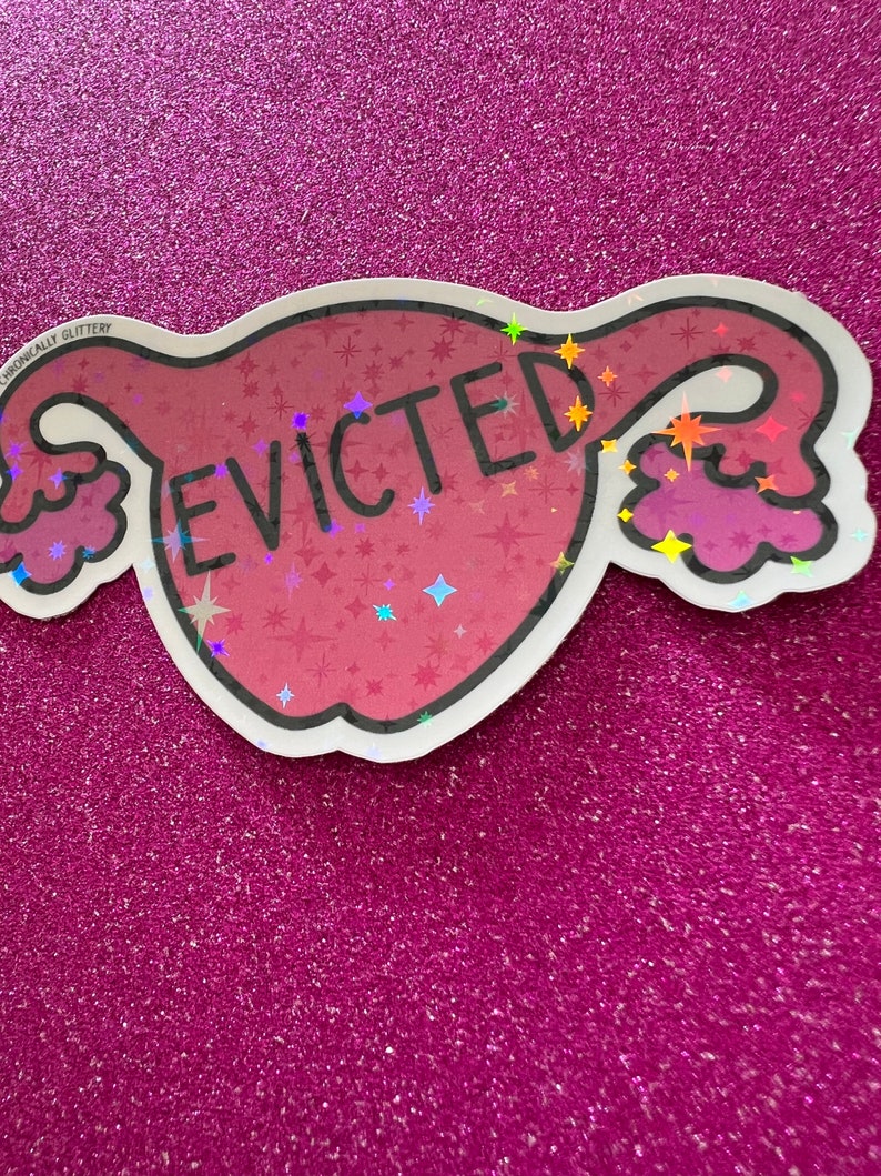 Holo Evicted Uterus Sticker Hysterectomy Funny Gift Uterus - Etsy