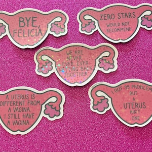 Holographic Funny Hysterectomy Sticker Pack, Bye Felicia, 99 Problems ...