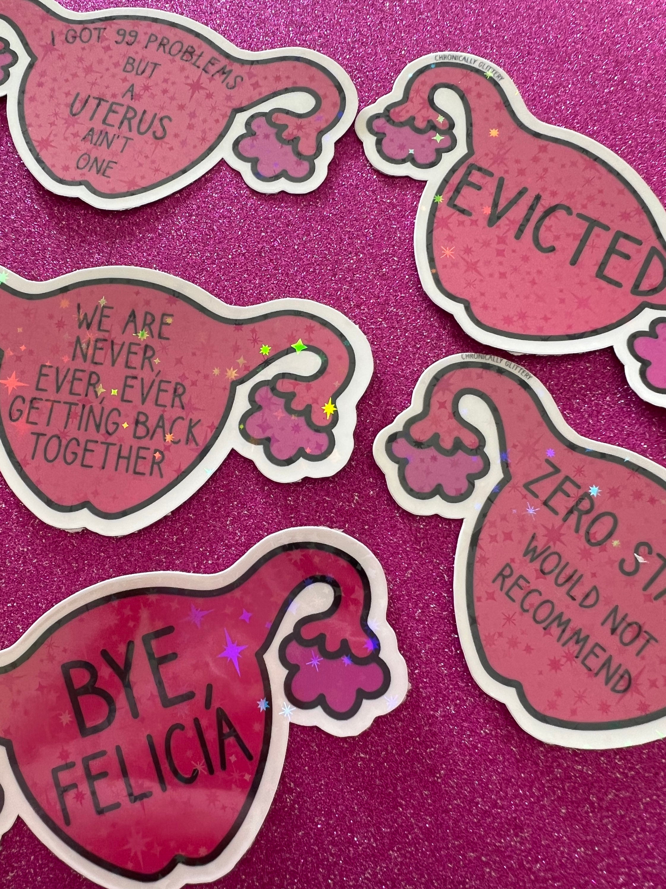 Holographic Bye Felicia Uterus Sticker, Hysterectomy, Funny Gift ...