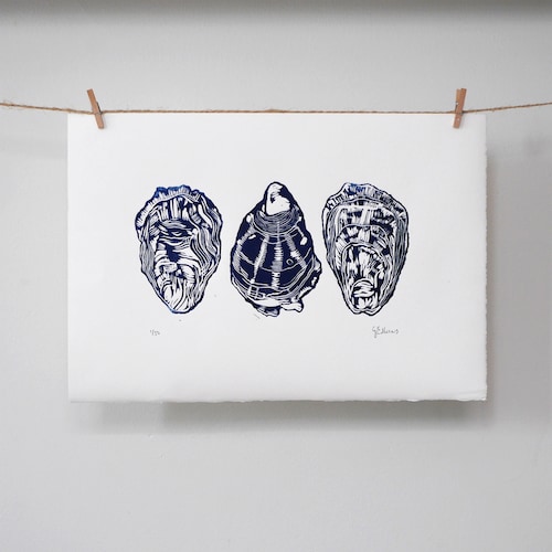 Shell Collection Original Limited Edition Lino Print Linocut - Etsy UK